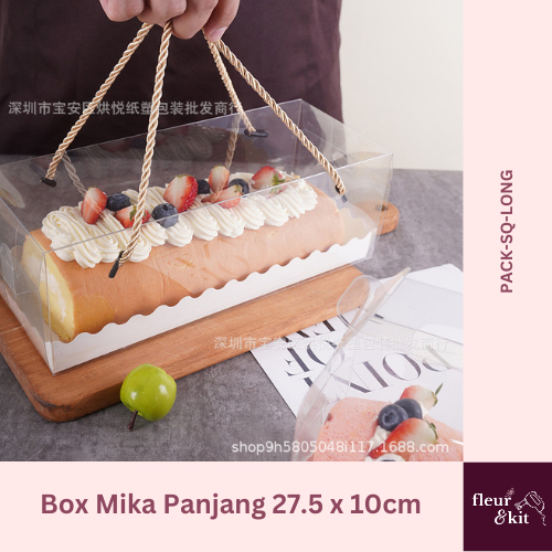 Jual Kotak Kue Mika Transparan / Dus Cake Kecil / Cake Box Mika Panjang ...