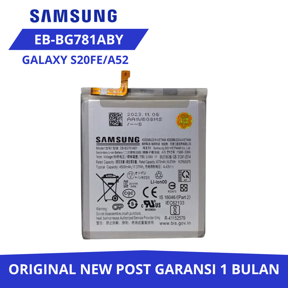 Jual Baterai Samsung Galaxy A52/ S20 FE Original New EB-BG781ABY Garansi 1 Bulan | Shopee Indonesia
