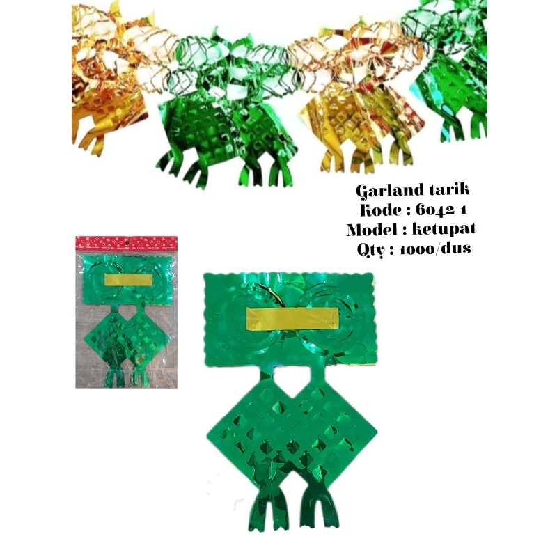 Jual Garland tarik motif ketupat / bulan bintang hiasan gantungan hari ...