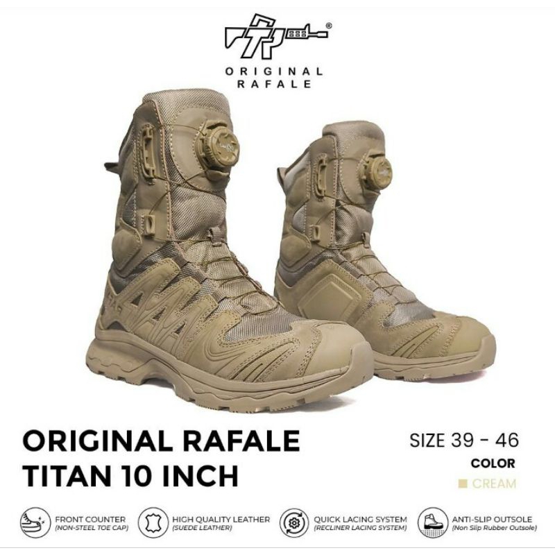 Jual sepatu tactical pdl army boots original rafale titan gurun 10 inch ...