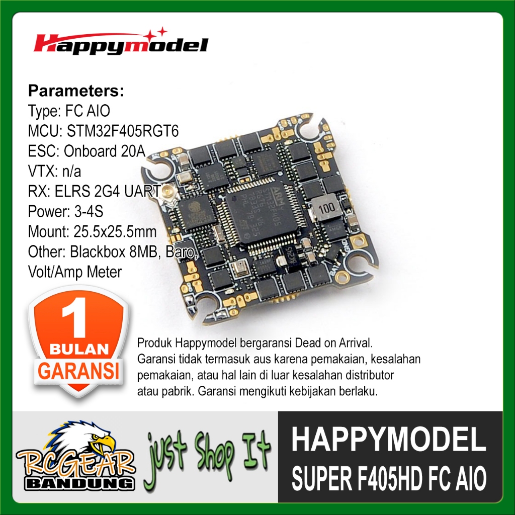 Jual Happymodel Super F405HD ELRS AIO 3IN1 Flight Controller FC 20A 3-4S 25x25MM for FPV Drones ...