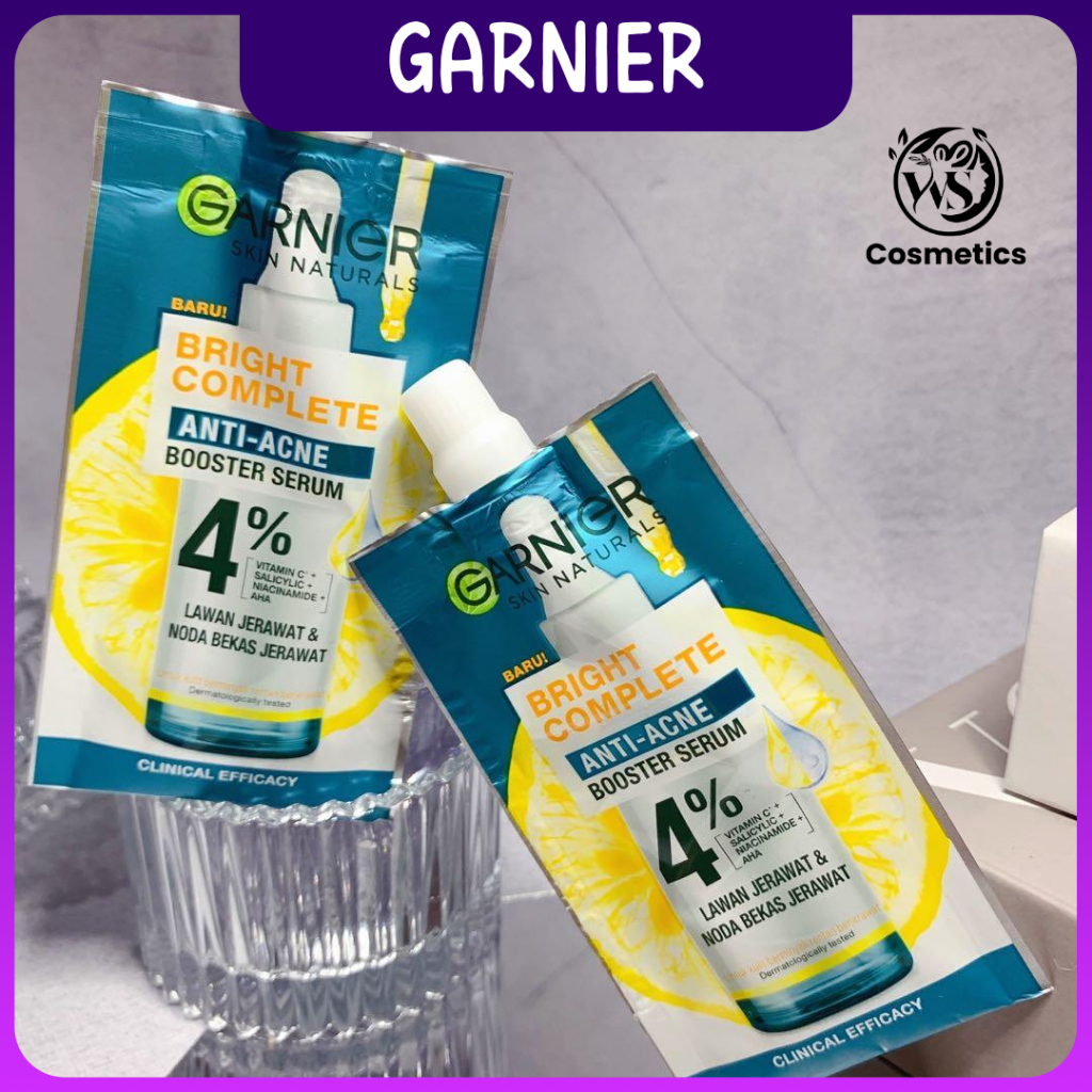 Jual GARNIER BRIGHT COMPLETE ANTI ACNE BOOSTER SERUM 4% SACHET 7.5ML ...