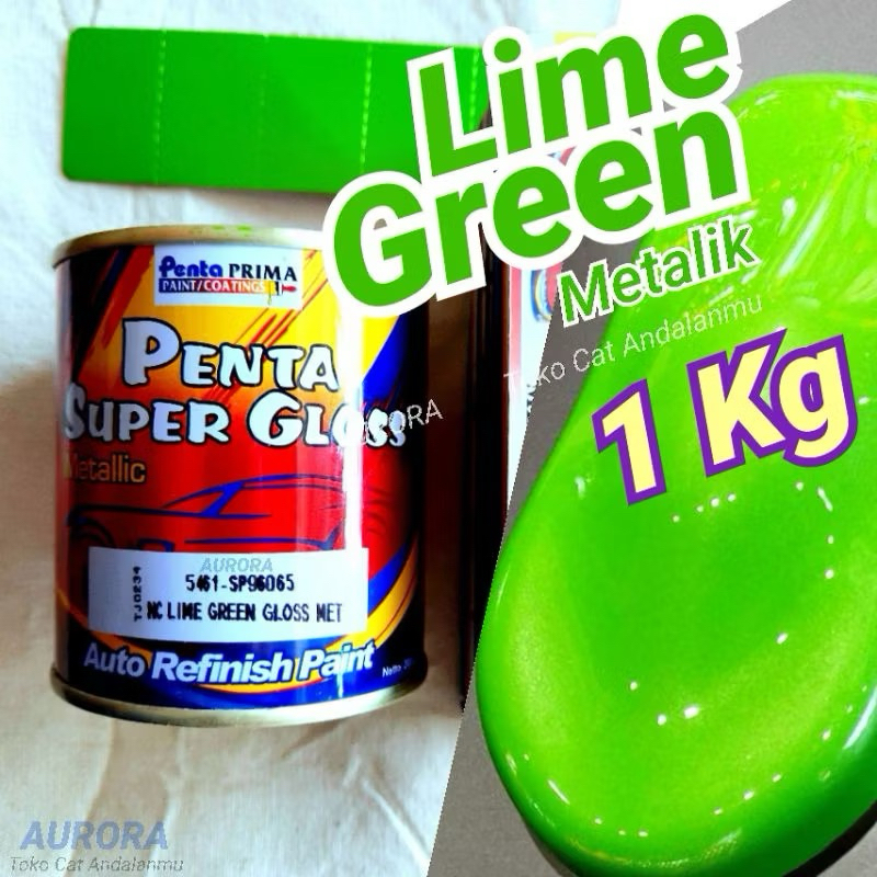 Jual Cat Hijau Metalik Ijo 1Kilo Penta Super Gloss Lime Green Metallic ...