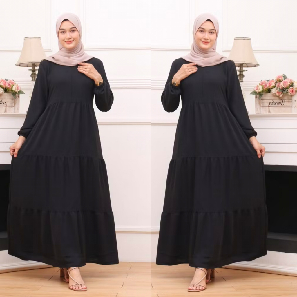Jual Gamis Busui Maxi Rempel Susun Syari Terbaru Katun Jumbo Twill ...
