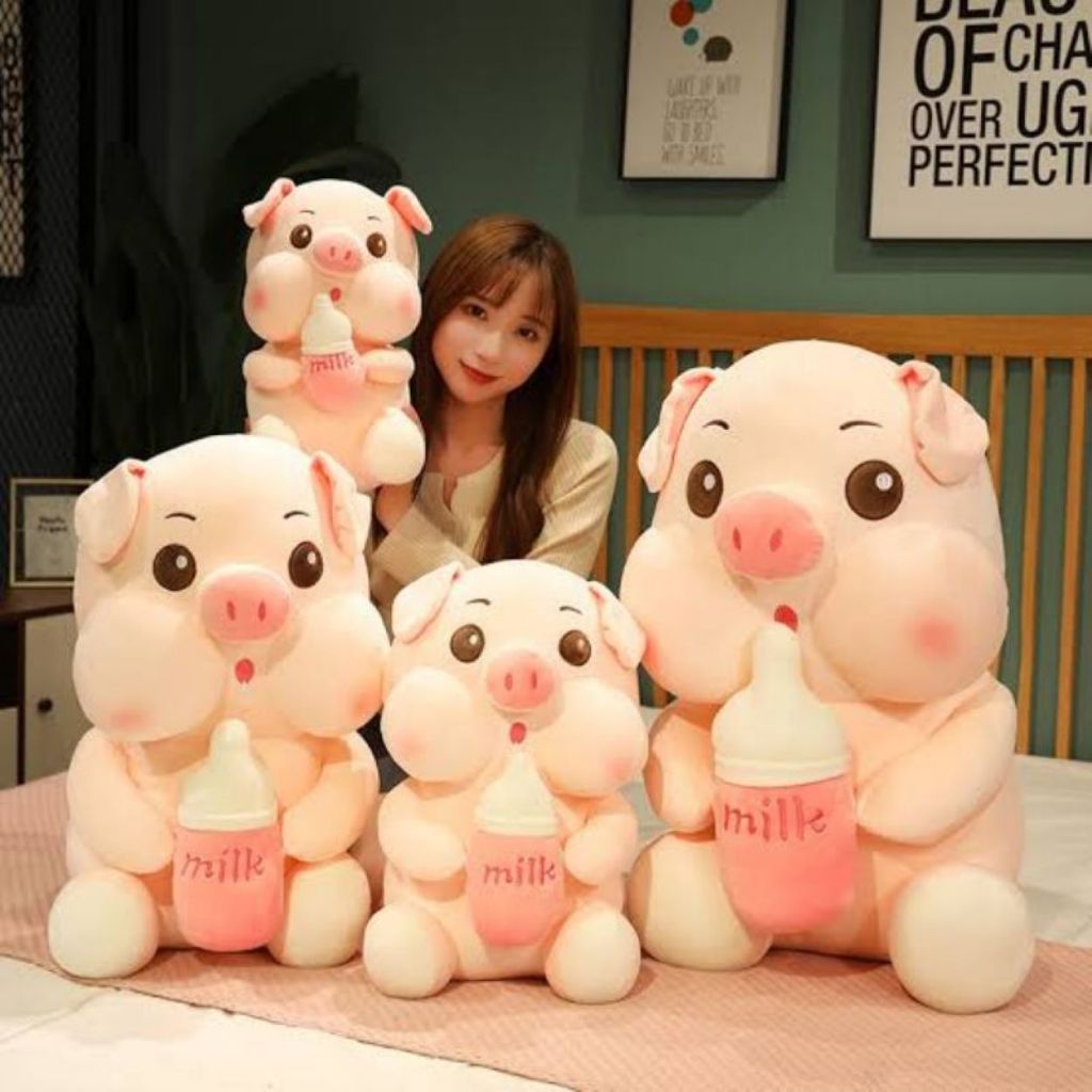 Jual Boneka Murah Baby Piggy Dot Bottle Plush Hewan Babi harga ...
