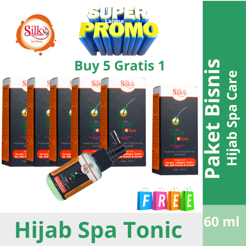 Jual Silky9 pro Paket Bisnis Buy 5 free1 Hijab spa tonic 60 ml | Shopee ...