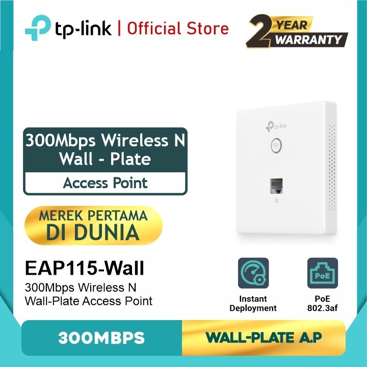Jual Tp-link EAP115 Wall 300Mbps Wireless N Wall-Plate Access Point ...