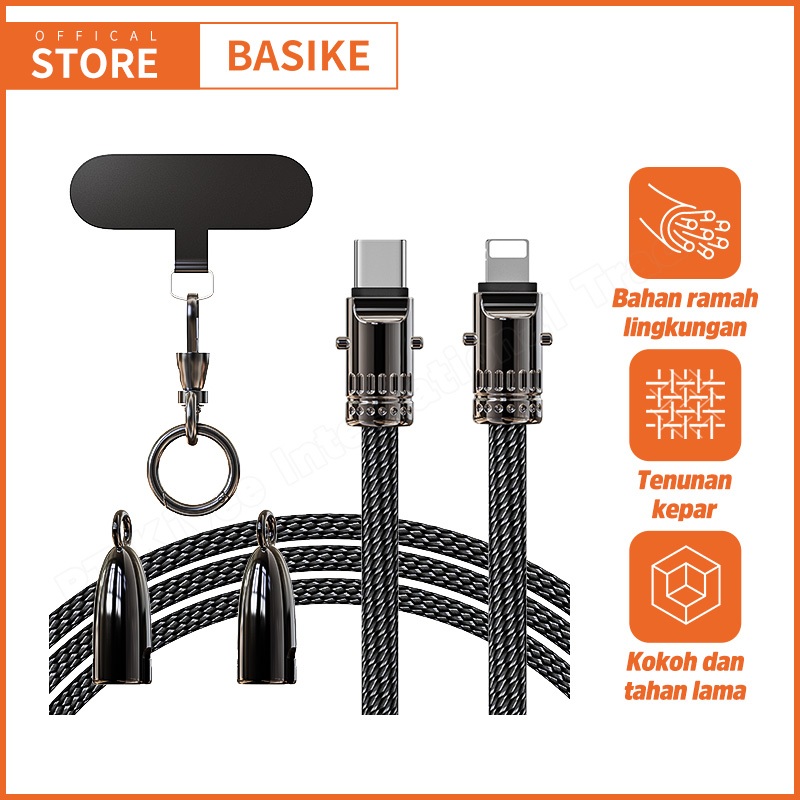 Jual BASIKE Kabel Data iPhone Fast Charging 60W Type C Lightning Micro ...