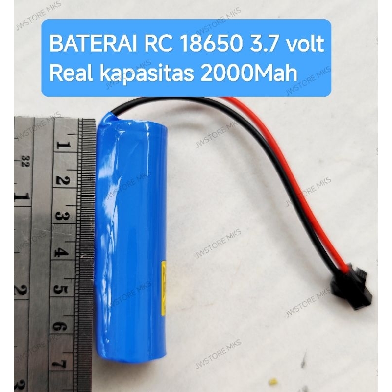 Jual Baterai RC 18650 3.7volt +BMS proteksi kapasitas real 2000Mah ...