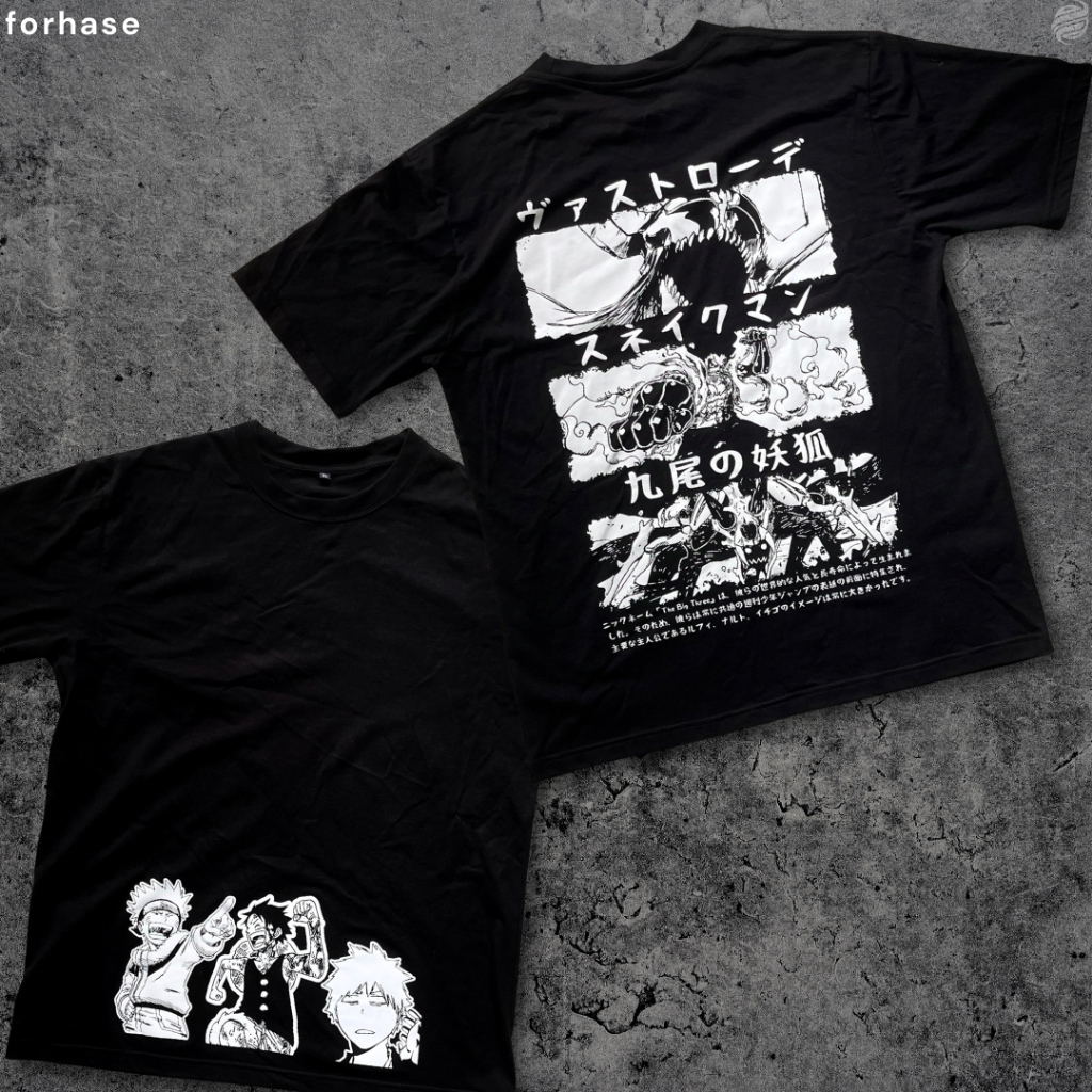 Jual Kaos Manga Panel Crossover The Big Three Shōnen (Naruto, Onepiece ...