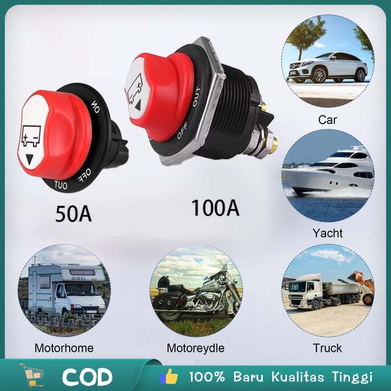 Jual Saklar Switch Sakelar Matikan Baterai Aki Mobil 12v-32v 50a/100a ...