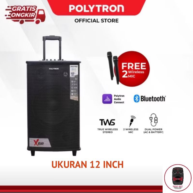 Jual BARU SPEAKER POLYTRON TYPE 12F7 UKURAN 12 INCH GRATIS MIC WIRELESS ...