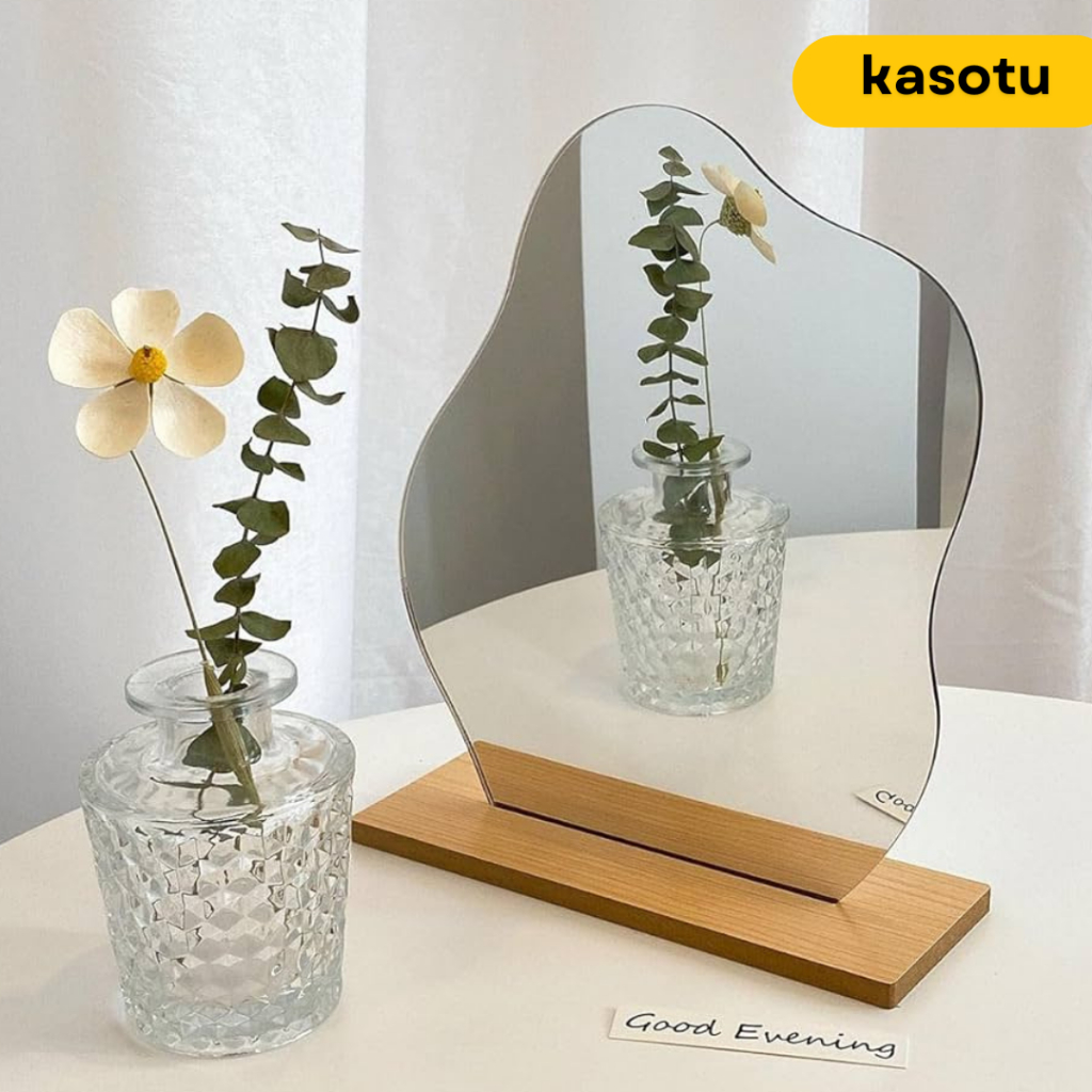 Jual Kaca Cermin Muka Makeup Meja Aesthetic Kamar Bulat Klasik Vintage ...