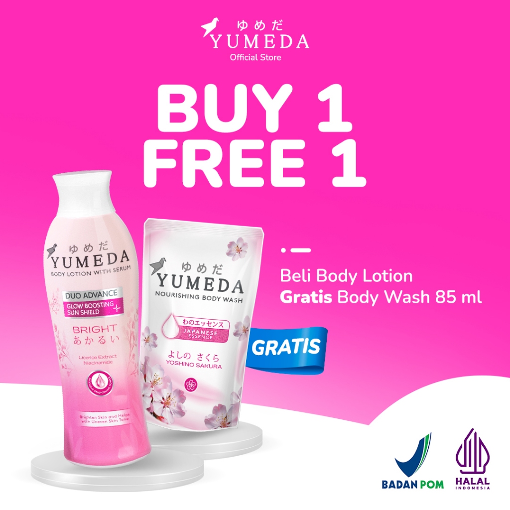 Jual [BUNDLING] YUMEDA Body Lotion with Serum Bright Bottle 180mL ...