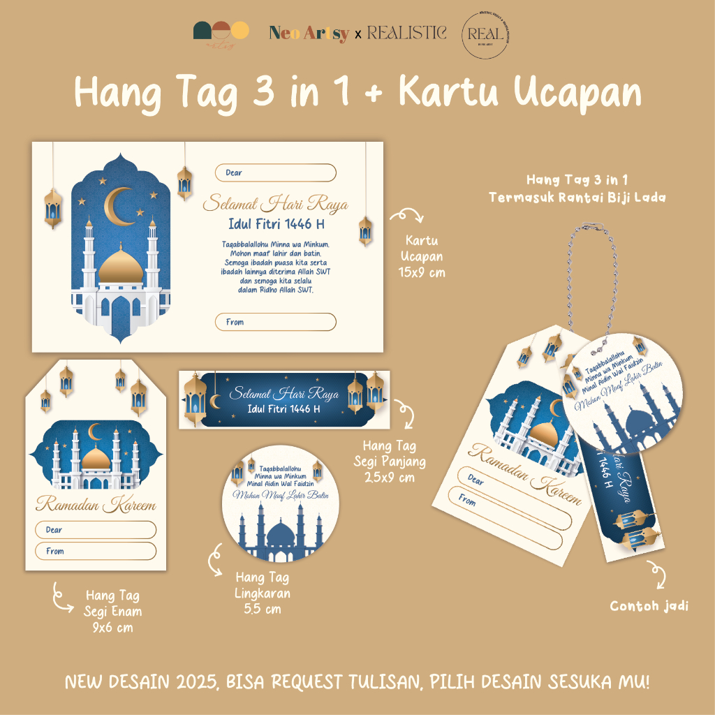 Jual Neo Artsy - Custom Hang Tag Souvenir Hampers Ramadan / Hang Tag ...
