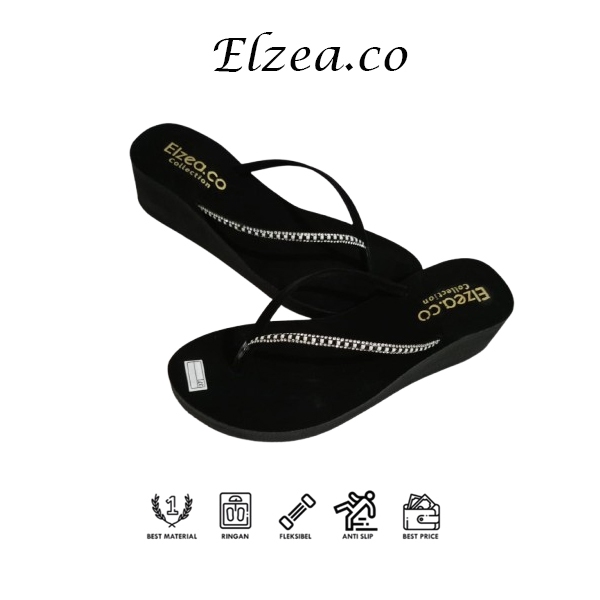 Jual Elzea- Sandal Wedges Wanita Variasi - Wedges Wanita Jepit | Shopee ...