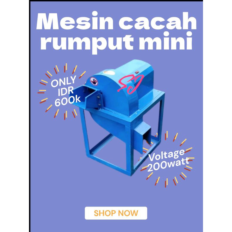 Jual MESIN CACAH RUMPUT MINI LENGKAP DENGAN MOTOR PENGGERAK DINAMO ...
