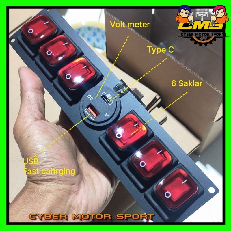 Jual Saklar panel dashboard mobil universal 12v 24v LED . USB fast ...