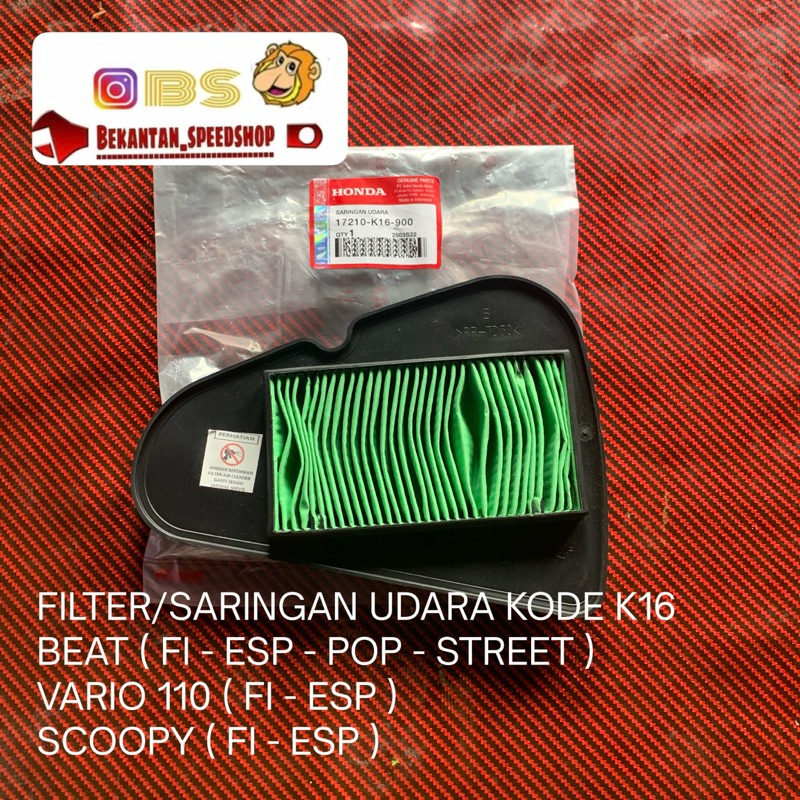 Jual FILTER/SARINGAN UDARA KODE K16 ( FI - ESP - POP - STREET ) VARIO ...