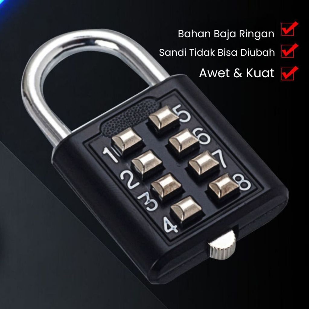 Jual Gembok Tombol | Gembok Angka Password Hardware Kombinasi 6/8/10 ...