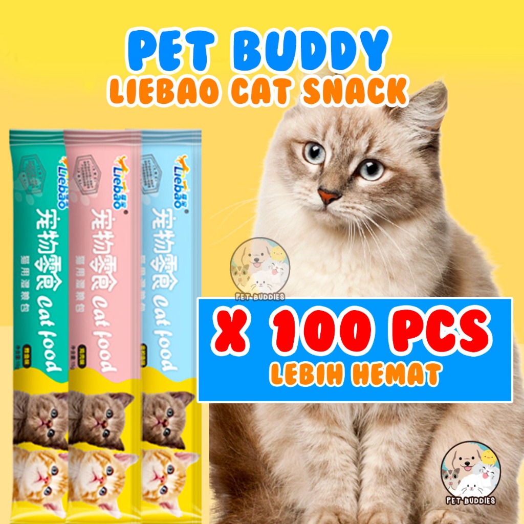 Jual PAKET HEMAT Liebao 100pcs Snack Kucing RESELLER Makanan Kucing Wet ...