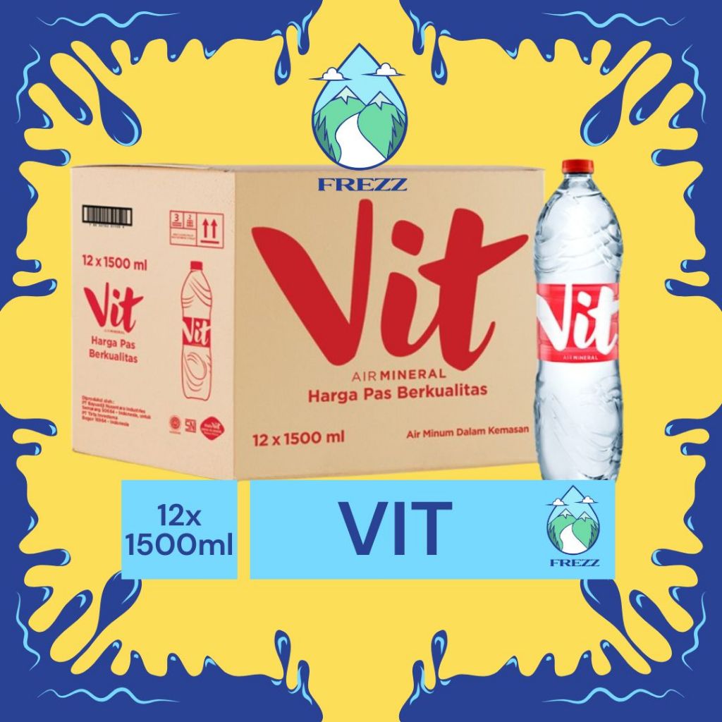 Jual (INSTANT) VIT 1500 ml DUS Isi 12 PCS Per Karton - READY VIT 550ML, 330ML, VIT GELAS / CUP ...