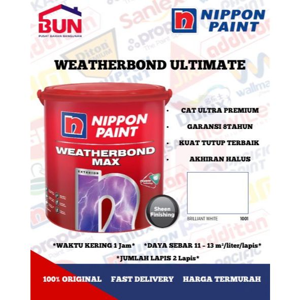 Jual NIPPON PAINT WEATHERBOND MAX 20 LITER BRILLIANT WHITE | Shopee ...