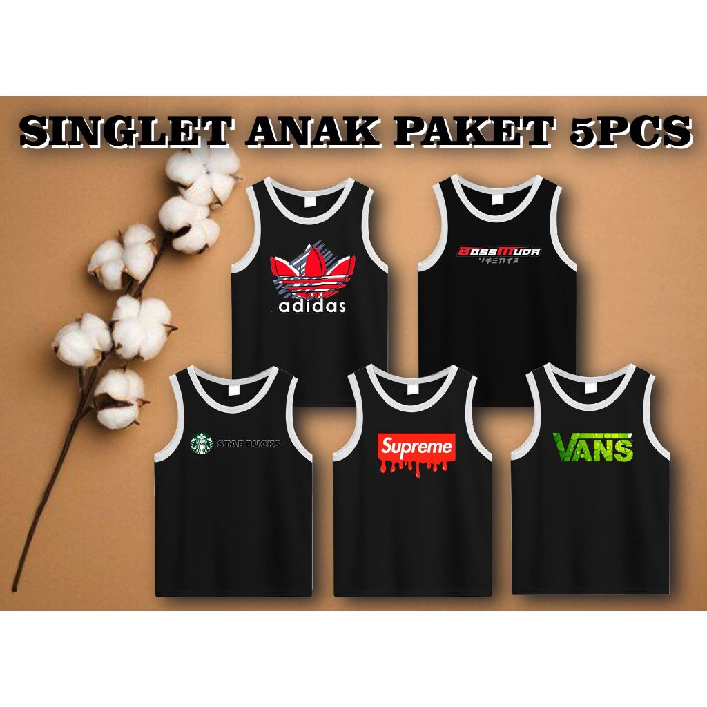Jual SINGLET ANAK COWOK 5 PCS KEREN II KAOS DALAMAN ANAK BALITA II ...