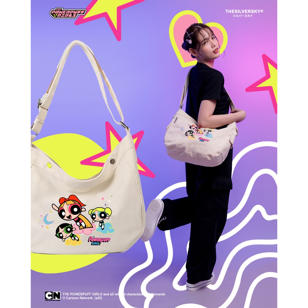 Jual Thesilversky Powerpuff Girls Canvas Sling Bag Premium | Tas ...