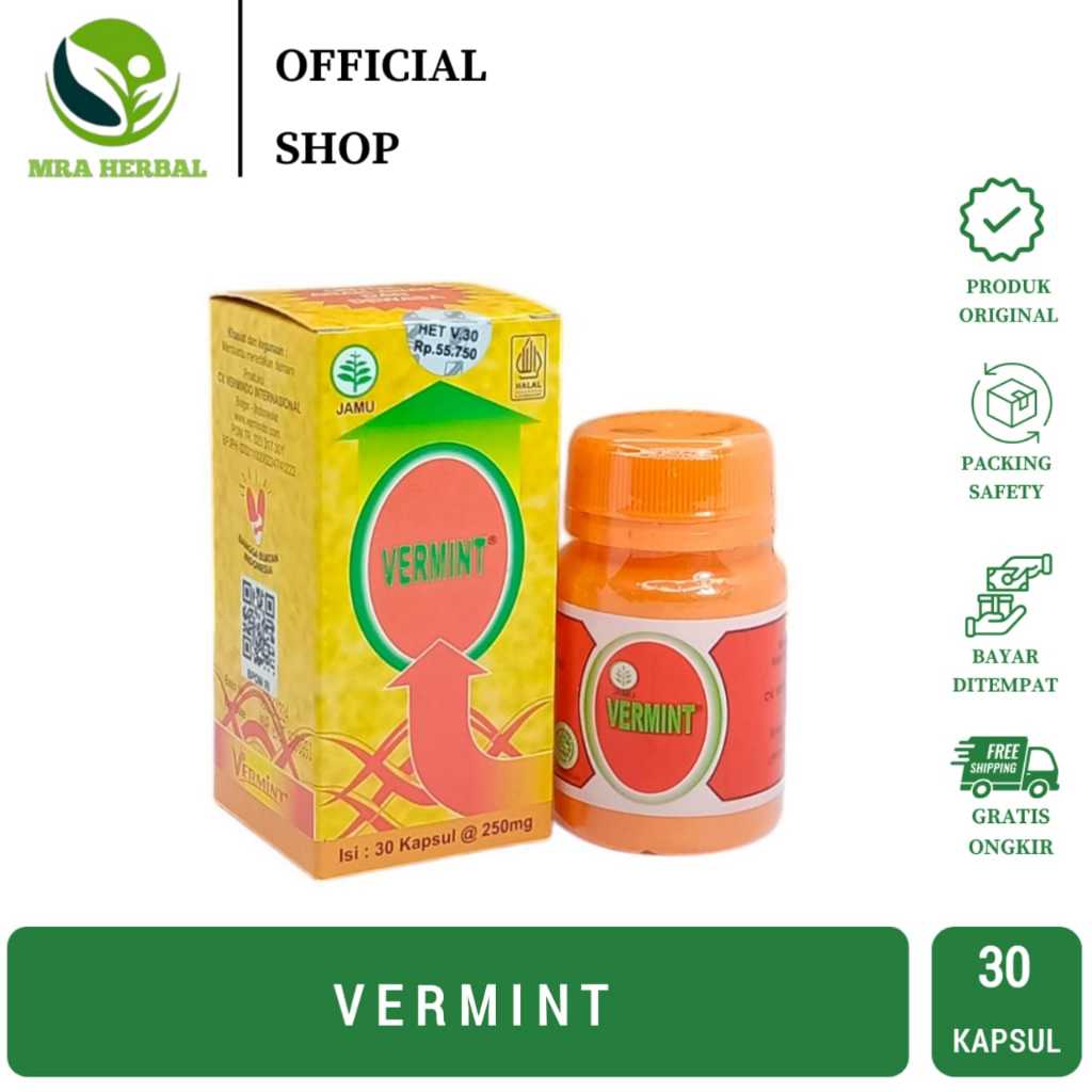 Jual VERMINT 30 KAPSUL - KAPSUL CACING VERMINT // Vermint 12 Kapsul ...