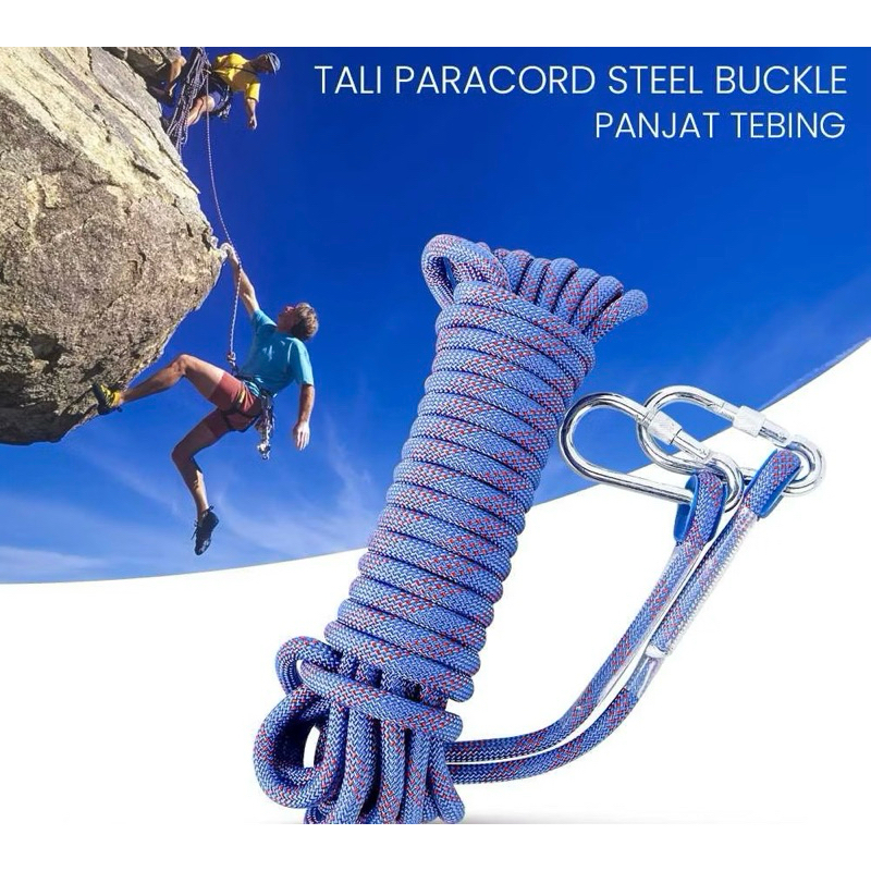 Jual TALI PANJAT TEBING CLIMBING PARACORD STEEL 10MM POLIESTER ...