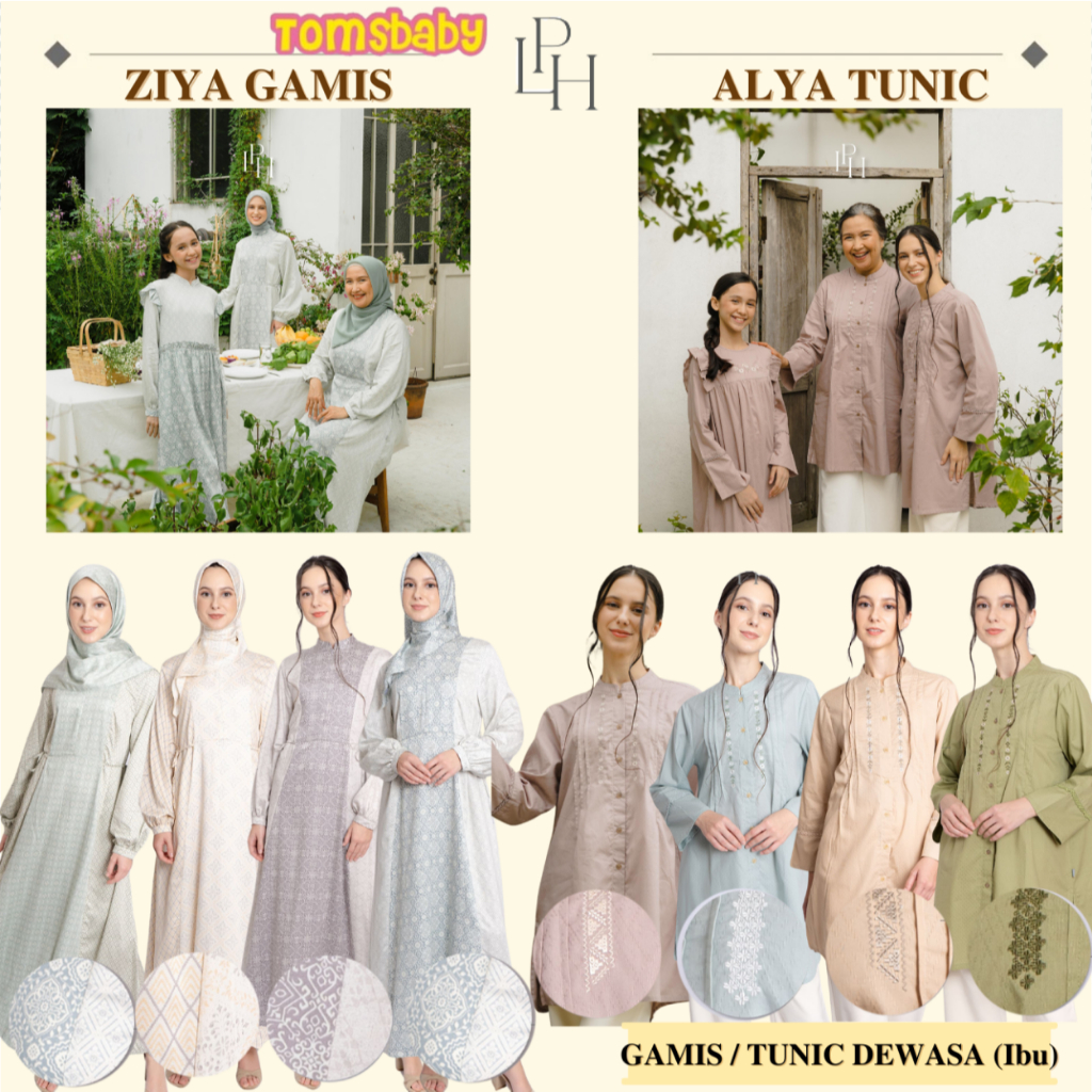 Jual [TOMS] [Ibu Gamis] LITTLE PALMERHAUS (1pcs) ZIYA Mom Gamis | ALYA Mom Tunic | Dress Ibu ...