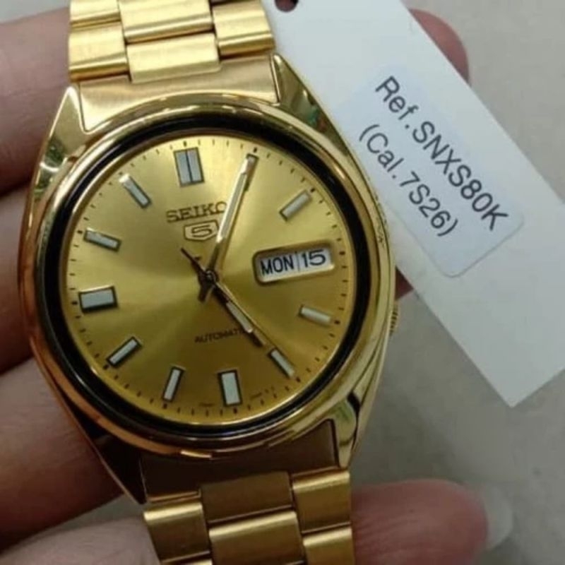 Jual Jam tangan SEIKO 5 SNXS80K warna gold ORIGINAL | Shopee Indonesia