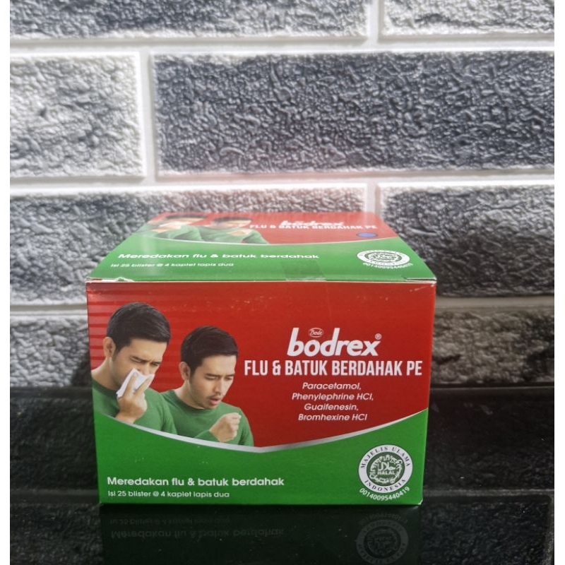 Jual BODREX FLU & BATUK PE BERDAHAK BOX ISI 25 STRIP @4 KAPLET (100 ...