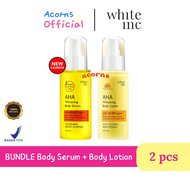 Jual [BUNDLE] WHITEINC AHA Body Serum & Body Lotion to Whitening ...