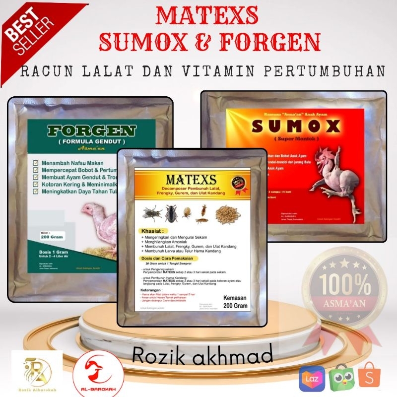 Jual MATEXS SUMOX DAN FORGEN RACUN LALAT anti kutu frengky DAN VITAMIN ayam vitamin PERTUMBUHAN ...