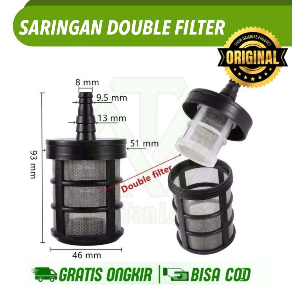 Jual Strainer Filter selang 3/8 atau 5/16 - Saringan Double Filter ...