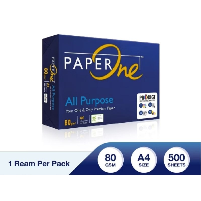 Jual PAPER One All Purpose Premium Paper A4 500 Sheets 80 GSM | Shopee ...