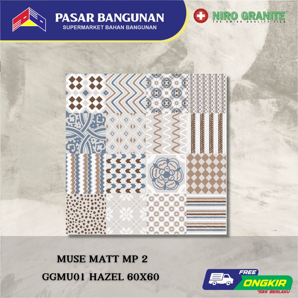Jual Granit NIR0 Muse Matt MP 2 GGMU01/GGMU02/GGMU03 60x60 Grade A ...