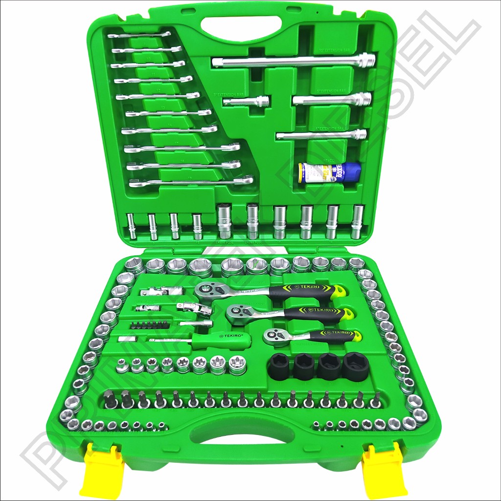 Jual TEKIRO Tool SET 120Pcs 6PT/ ToolSET 120 Pcs 6 PT TEKIRO/ Kunci Sok ...