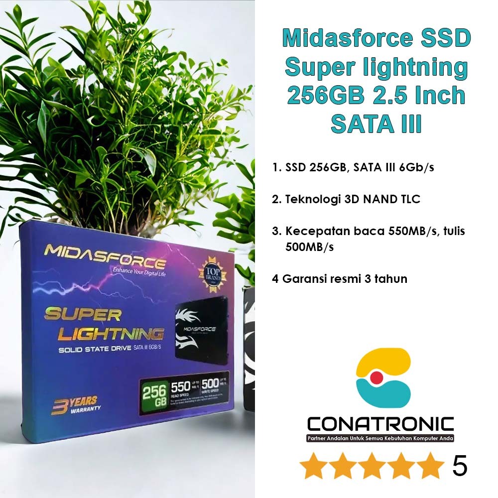 Jual SSD Midasforce Superlightning 256GB 2.5 Inch SATA III – Garansi 3 ...