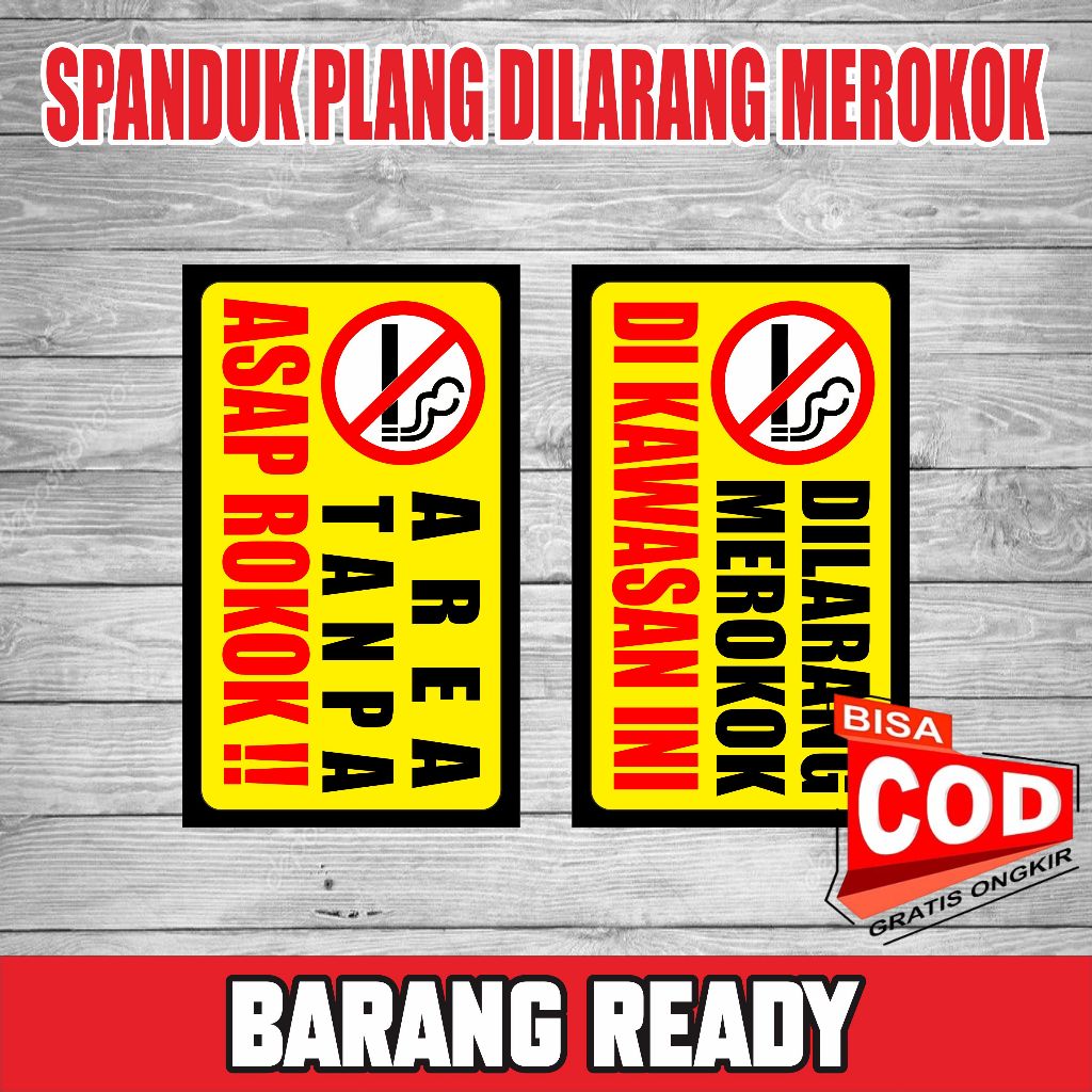 Jual banner area tanpa asap rokok / plang spanduk dilarang parkir ...