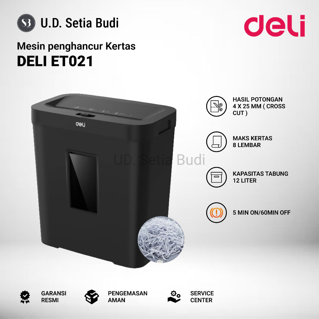 Jual Deli Paper Shredder ET021 Mesin Penghancur Kertas Deli ET021 ...
