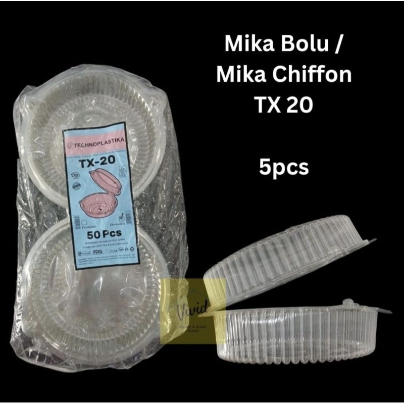 Jual [5 pcs] Mika Chiffon Tx 20 Kotak Bolu Jumbo Kue Sifon Cifon Techno Bundar | Shopee Indonesia