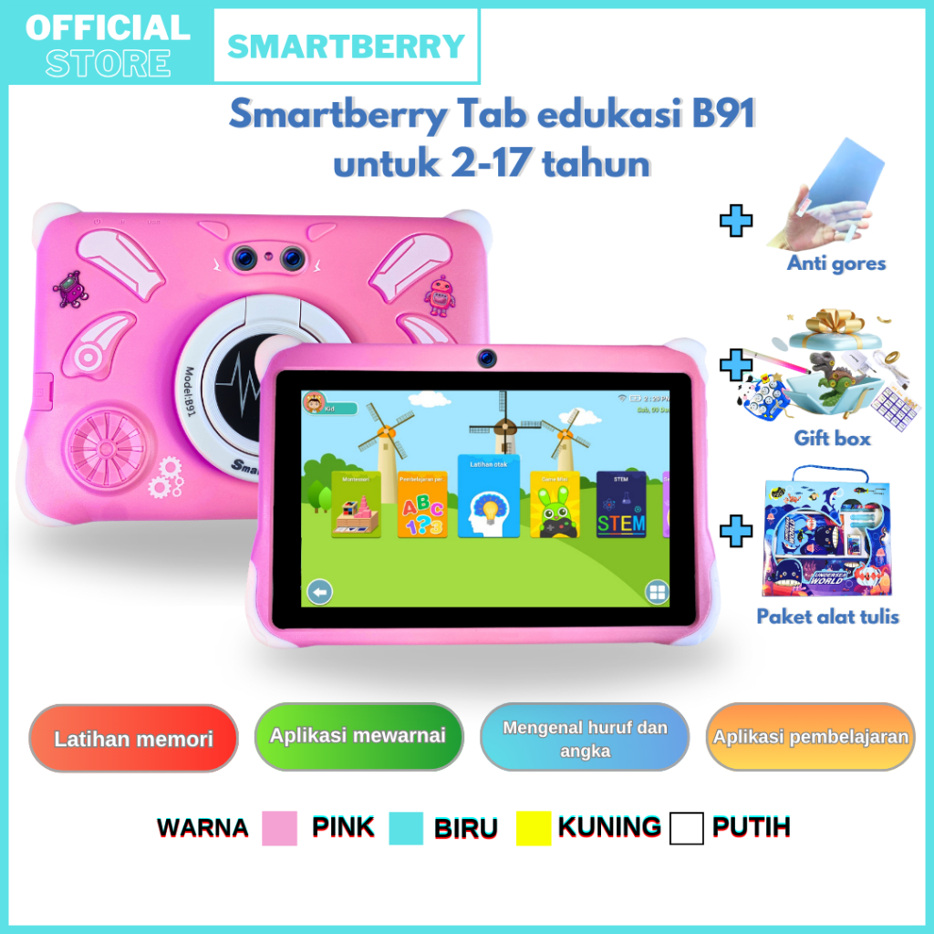 Jual [PROMO] SMARTBERRY B91 STUDY TAB 4/128GB / tablet edukasi / belajar / 7 inch / hadiah anak ...