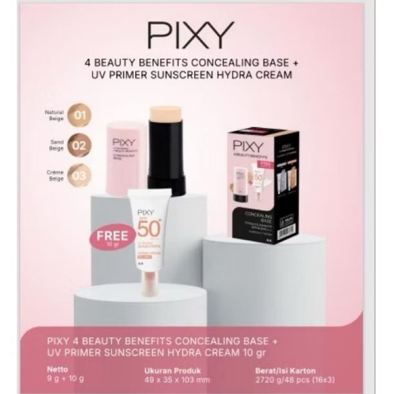 Jual Pixy Concealing Base Free Sunscreen SPF 50pa++++ 10g | Shopee ...