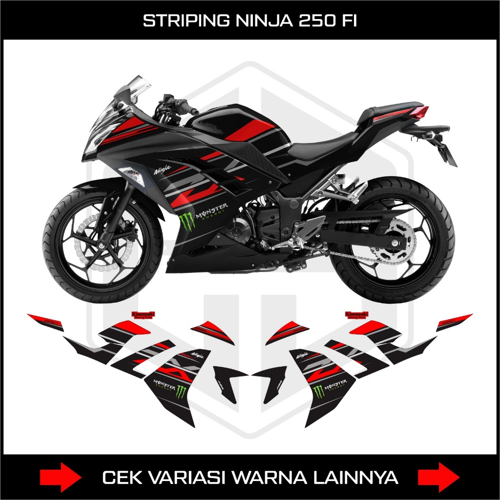 Jual STIKER STRIPING KAWASAKI NINJA 250 FI OLD / STICKER DECALS LIST ...