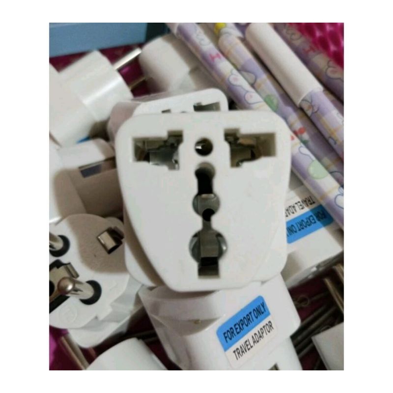 Jual over steker adaptor 3 kaki travel adapter ke 2 universal MULTI ...