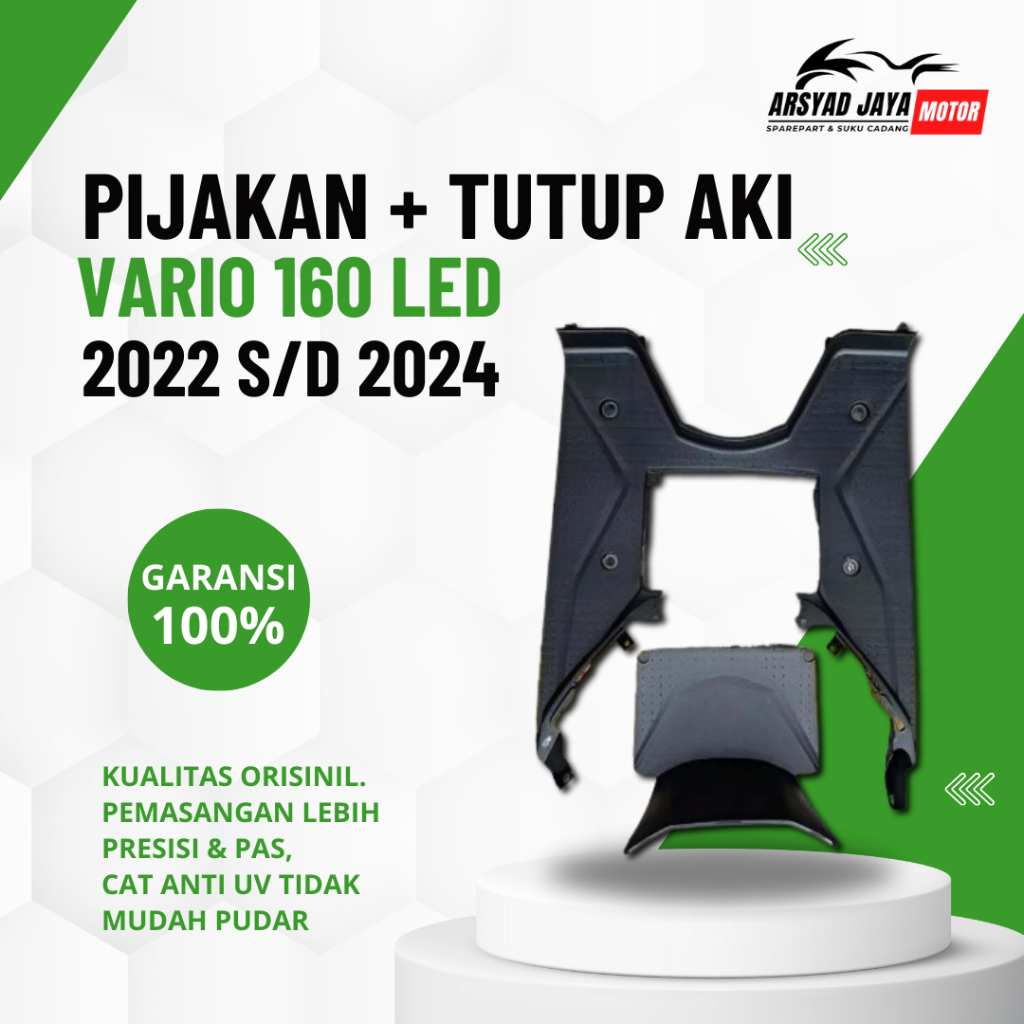 Jual Step Floor Bordes Pijakan Kaki Plus Tutup Aki Honda Vario 160 Led 2022 2023 2024 K2S Merk ...