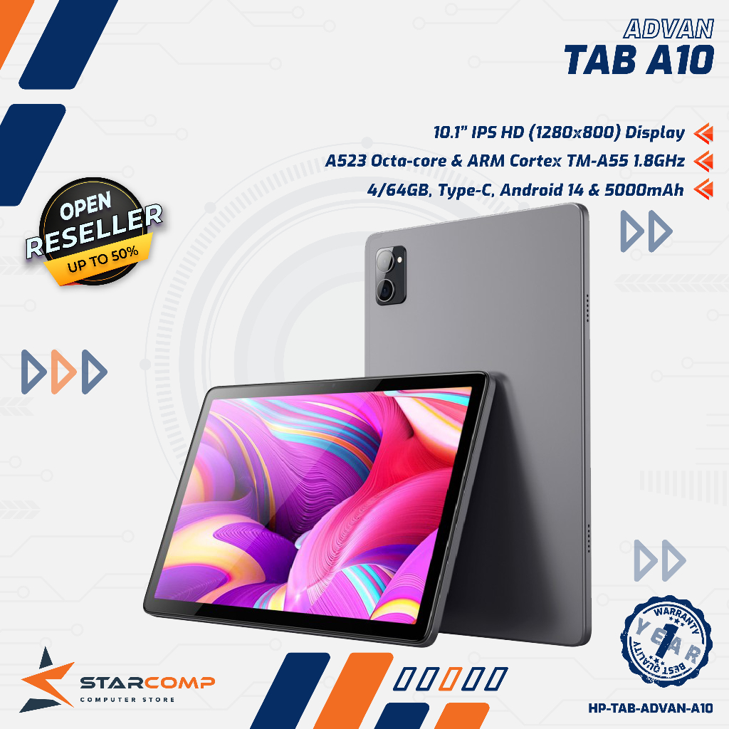 Jual ADVAN Tab A10 WiFi 4/64GB Octa-core 10.1” HD IPS Screen Tablet ...